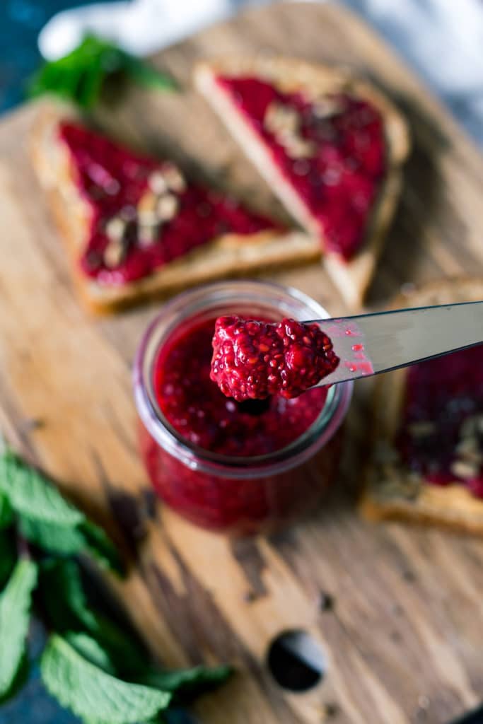 Ginger Cardamom Raspberry Chia Seed Jam | Yuri Elkaim